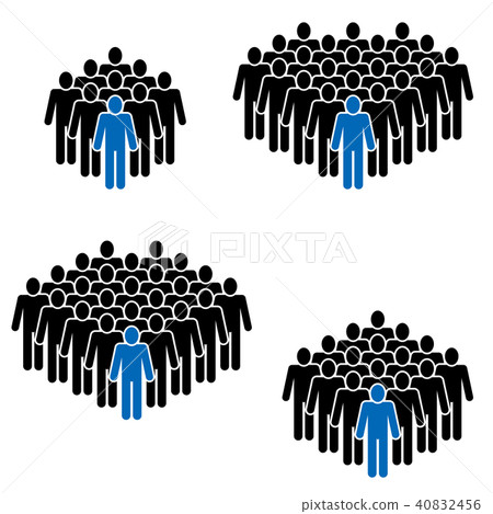 Pictogram crowd group leader 22 9 24 16 - Stock Illustration [40832456 ...