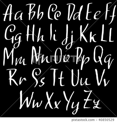 Grunge simple font. Modern dry brush ink... - Stock Illustration ...