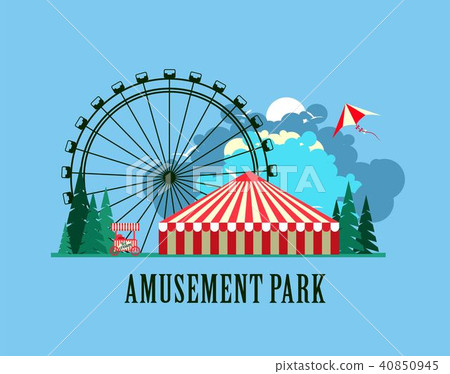 Amusement park poster - Stock Illustration [40850945] - PIXTA