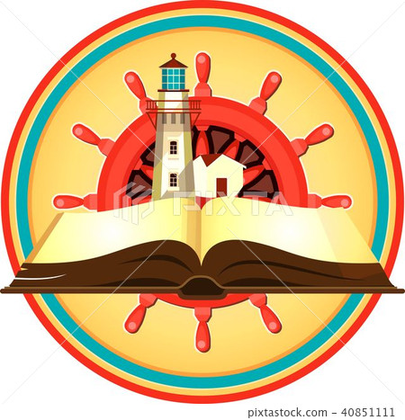 Open book with a lighthouse - Stock Illustration [40851111] - PIXTA