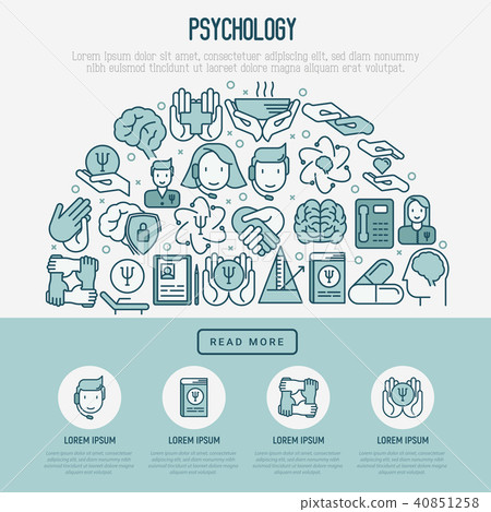 Psychological help concept with thin line icons - Stock Illustration ...