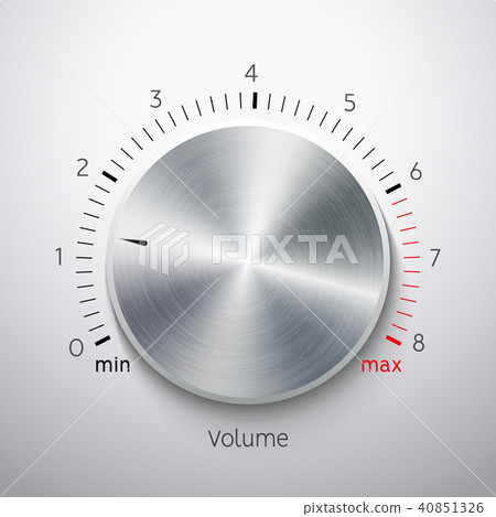 Volume button knob metal texture steel chrome.-插圖素材 [40851326] - PIXTA圖庫