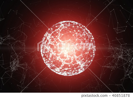 Red planet earth, internet and communication lines-插圖素材 [40851878 ...