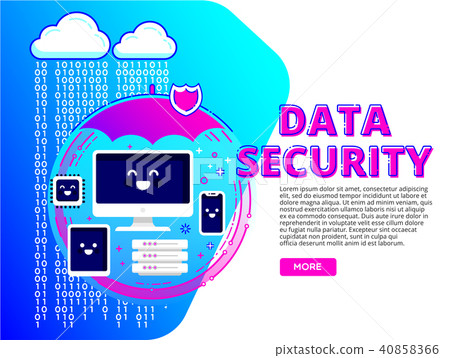 Data security, illustration in flat modern style. - Stock Illustration ...
