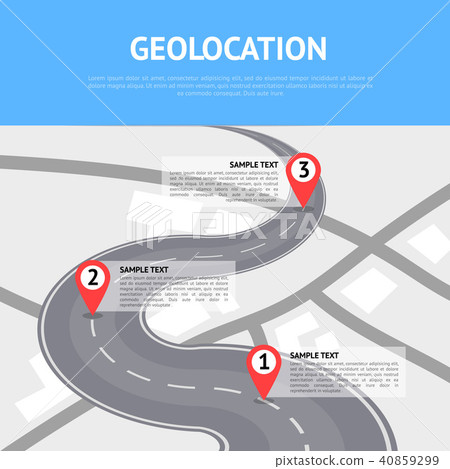 Geolocation concept with pin pointers - Stock Illustration [40859299 ...
