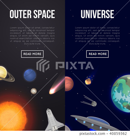 Outer space flyers with cosmic elements - Stock Illustration [40859362 ...