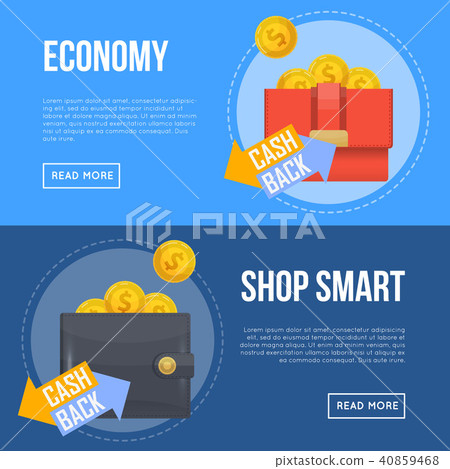 Cash back flyers with man leather wallet - Stock Illustration [40859468 ...