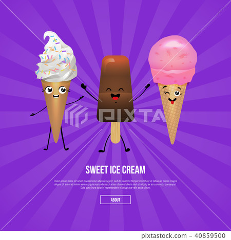 Chocolate and strawberry ice cream characters - Stock Illustration ...