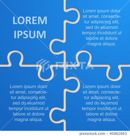 Four Pieces Puzzle Infographic 4 Step Puzzle. - Stock Illustration ...
