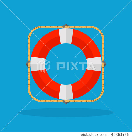 life bouy design on blue background - Stock Illustration [40863586] - PIXTA