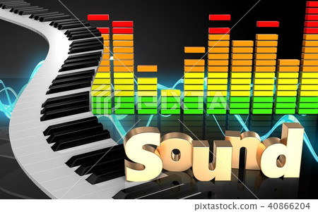 3d 'sound' sign audio spectrum - Stock Illustration [40866204] - PIXTA
