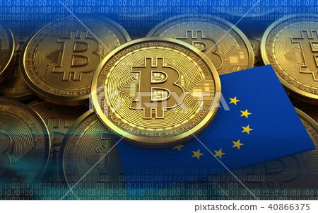 3d bitcoin EU flag - Stock Illustration [40866375] - PIXTA