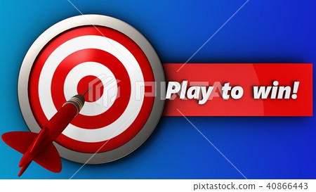 3d target with play to win sign - Stock Illustration [40866443] - PIXTA