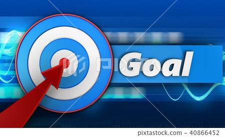 3d blue target with goal sign - Stock Illustration [40866452] - PIXTA