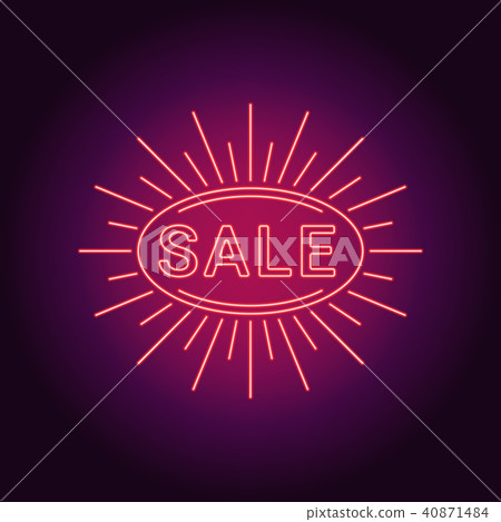 Neon banner of red Sale badge - Stock Illustration [40871484] - PIXTA