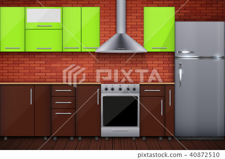 Typical modular kitchen - Stock Illustration [40872510] - PIXTA