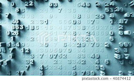 Abstract Numbers Random Motion - Stock Illustration [40874412] - PIXTA