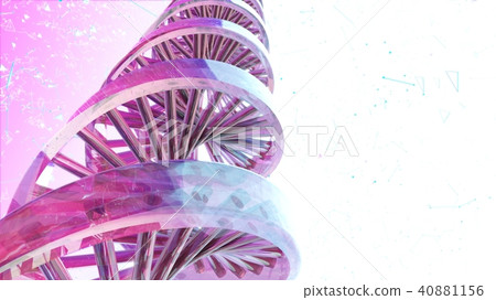 Background with rotating abstract DNA. 3D... - Stock Illustration [40881156] - PIXTA