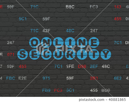 Protection concept: Online Security on wall... - Stock Illustration ...