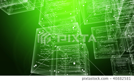 Software Program Cubes in Green Backdrop - Stock Illustration [40882581 ...