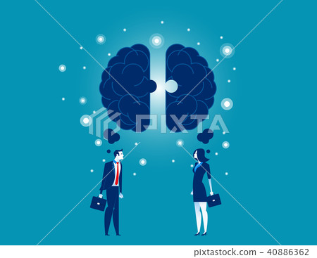Teamwork. Two people work together to success. - Stock Illustration ...