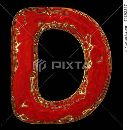 Capital latin letter D in low poly style red... - Stock Illustration ...