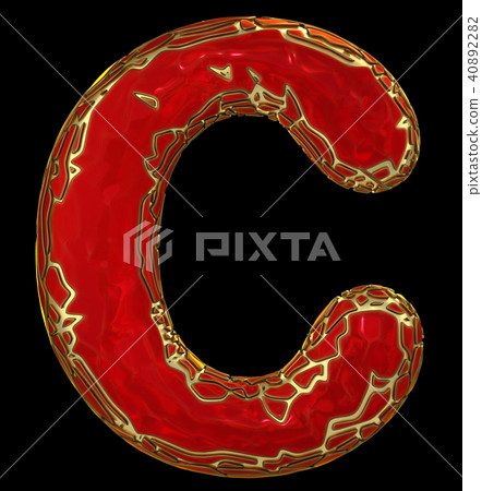 Capital latin letter C in low poly style red... - Stock Illustration ...