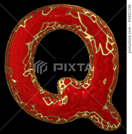 Capital latin letter Q in low poly style red... - Stock Illustration ...