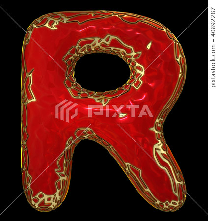 Capital latin letter R in low poly style red... - Stock Illustration ...