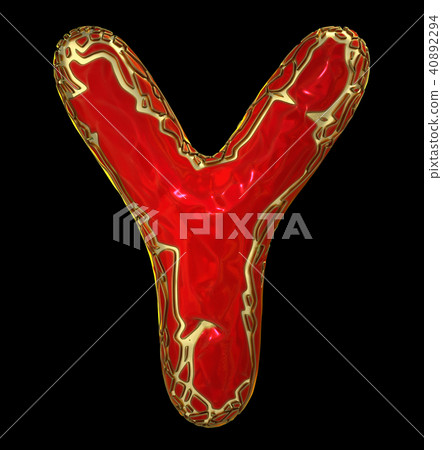 Capital latin letter Y in low poly style red... - Stock Illustration ...