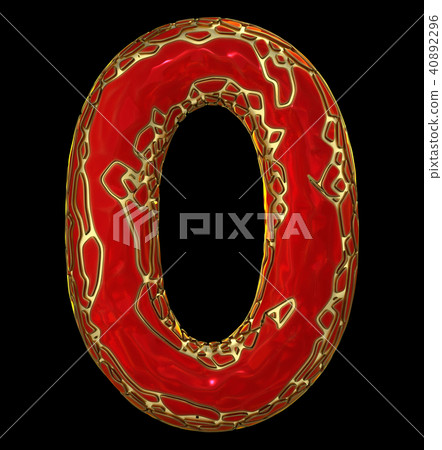 Number 0 zero in low poly style red color... - Stock Illustration ...