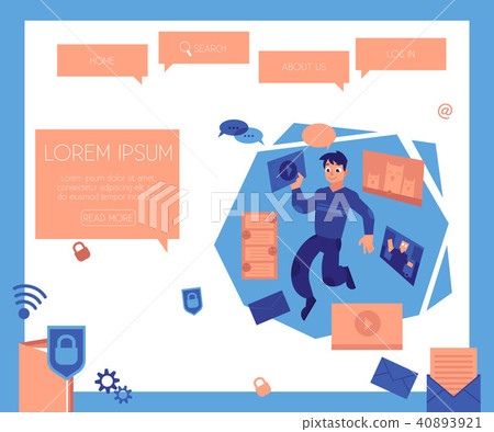 Vector man and information concept - Stock Illustration [40893921] - PIXTA