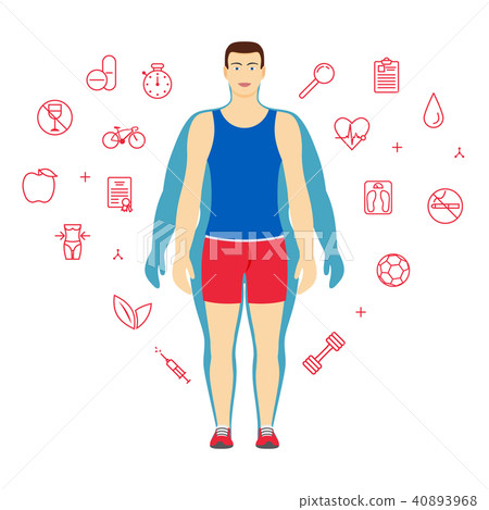 Man Body Transformation Concept. - Stock Illustration [40893968] - PIXTA
