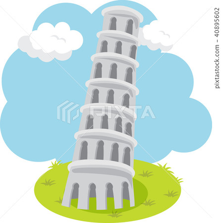 Leaning Tower of Pisa, illustration - Stock Illustration [40895602] - PIXTA