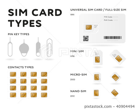 SIM card types infographics in flat style - Stock Illustration ...