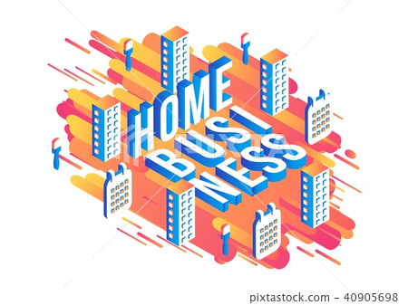 Vector home business vibrant poster template - Stock Illustration ...