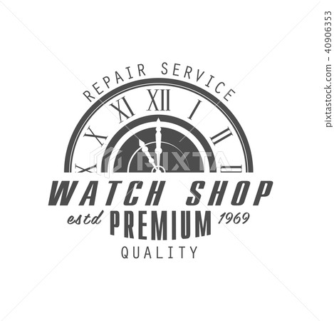 Watch shop logo design, premium quality estd... - Stock Illustration ...