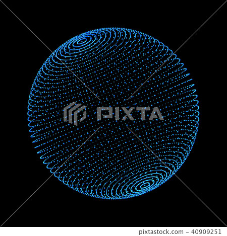 Blue sphere. Network connections with dots - Stock Illustration ...
