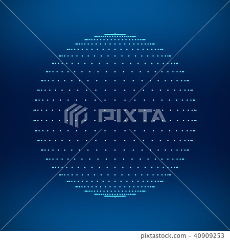 Blue sphere. Network connections with dots - Stock Illustration ...