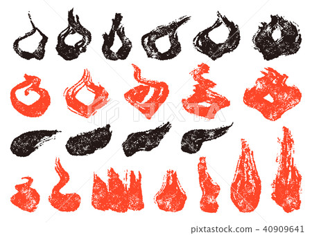 Writing with fire and flame 1 stamp - Stock Illustration [40909641] - PIXTA