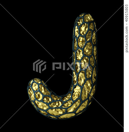 Letter J made of natural snake skin texture. 3D... - Stock Illustration ...