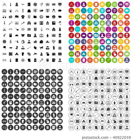 100 criminal offence icons set vector variant - Stock Illustration ...