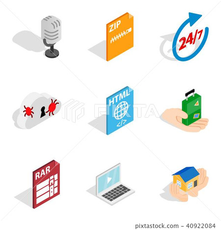 Computer expert icons set, isometric style - Stock Illustration ...