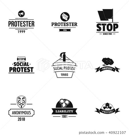 Protest logo set, simple style - Stock Illustration [40922107] - PIXTA