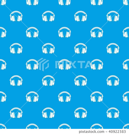 Headphones pattern vector seamless blue - Stock Illustration [40922383 ...