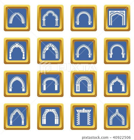 Arch types icons set blue square vector - Stock Illustration [40922506 ...