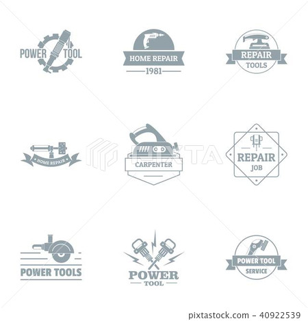 Power tool logo set, simple style - Stock Illustration [40922539] - PIXTA