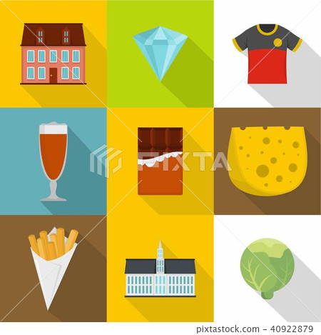 English food icons set, cartoon style - Stock Illustration [40922879 ...