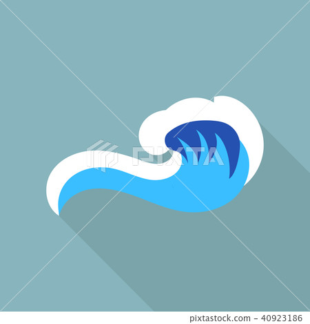 Flowing wave icon, flat style - Stock Illustration [40923186] - PIXTA