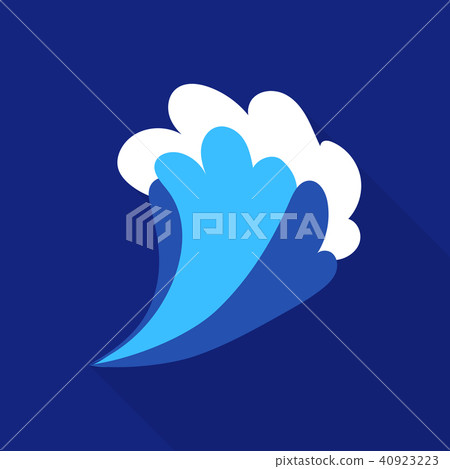 Summer wave icon, flat style - Stock Illustration [40923223] - PIXTA